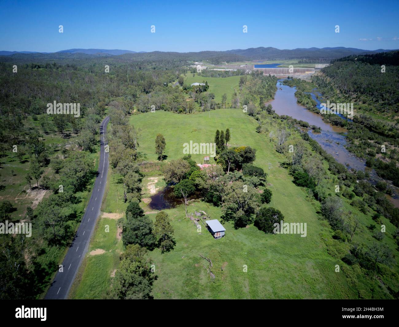 Aerial of Paradise Dam on the Burnett River Queensland Australia Stock ...