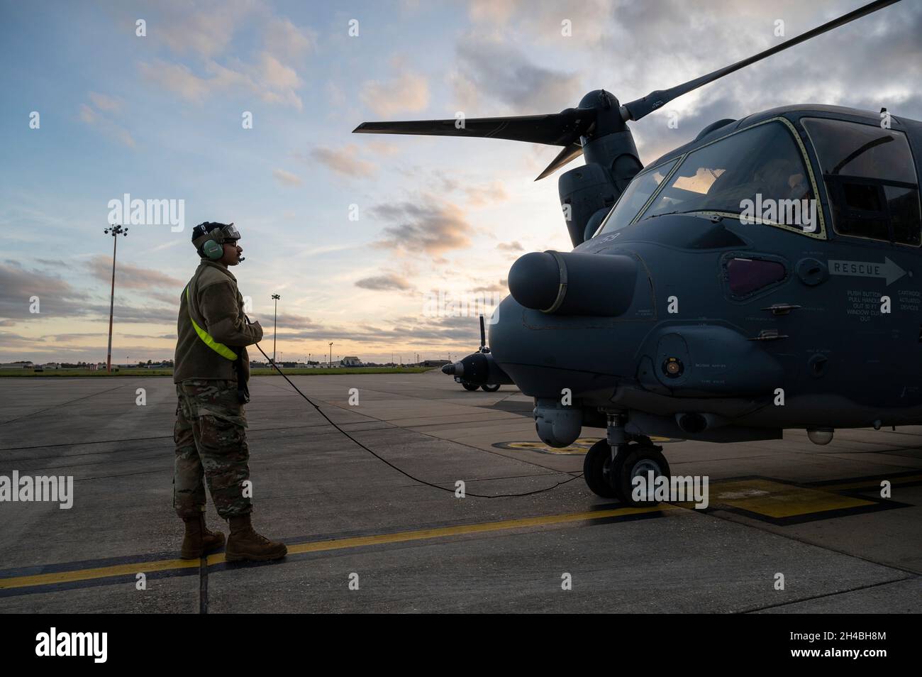 A U.S. Air Force Crew Chief assigned to the 752nd Special Operations ...