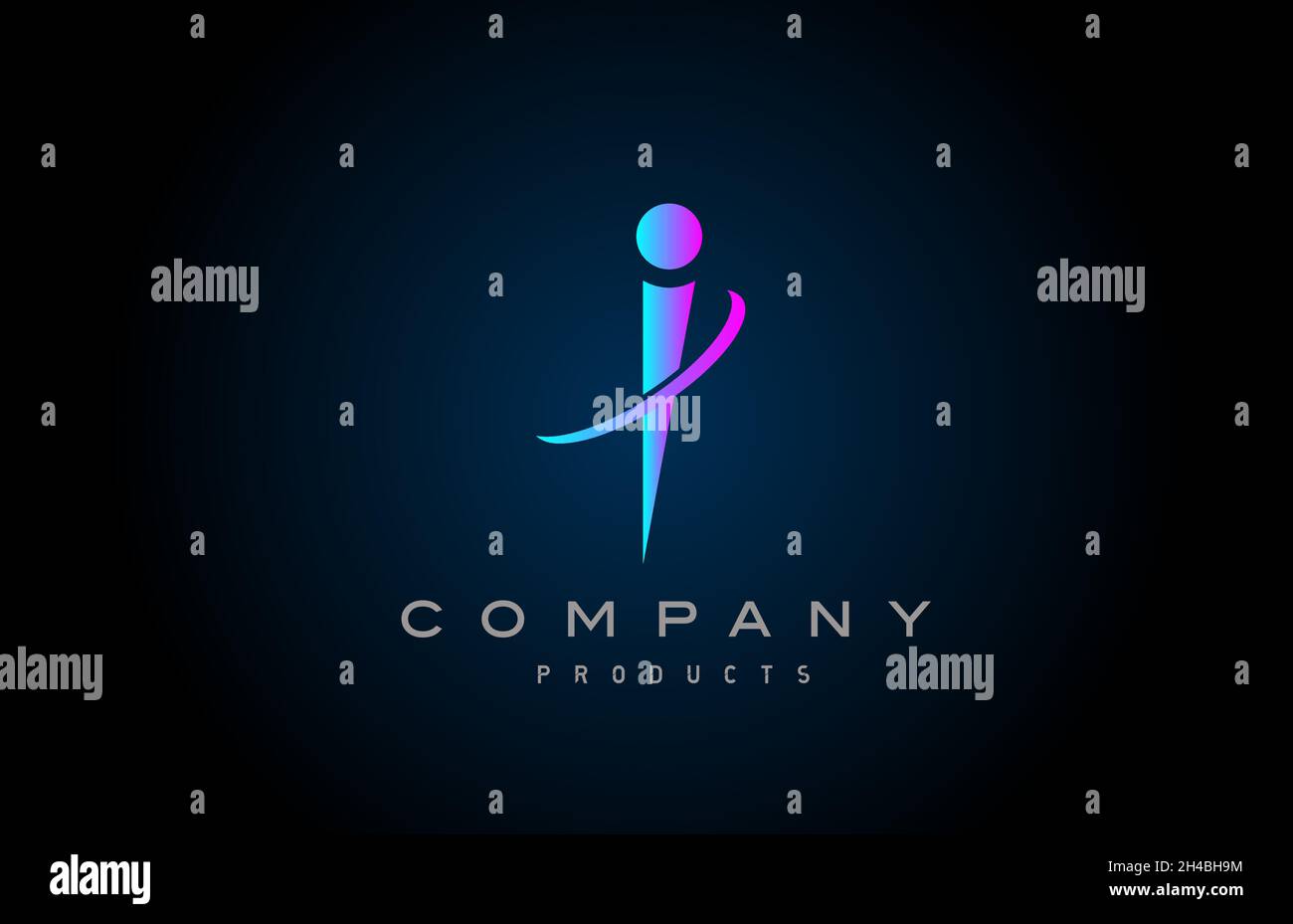 pink I alphabet letter logo icon. Design for business and company Stock ...