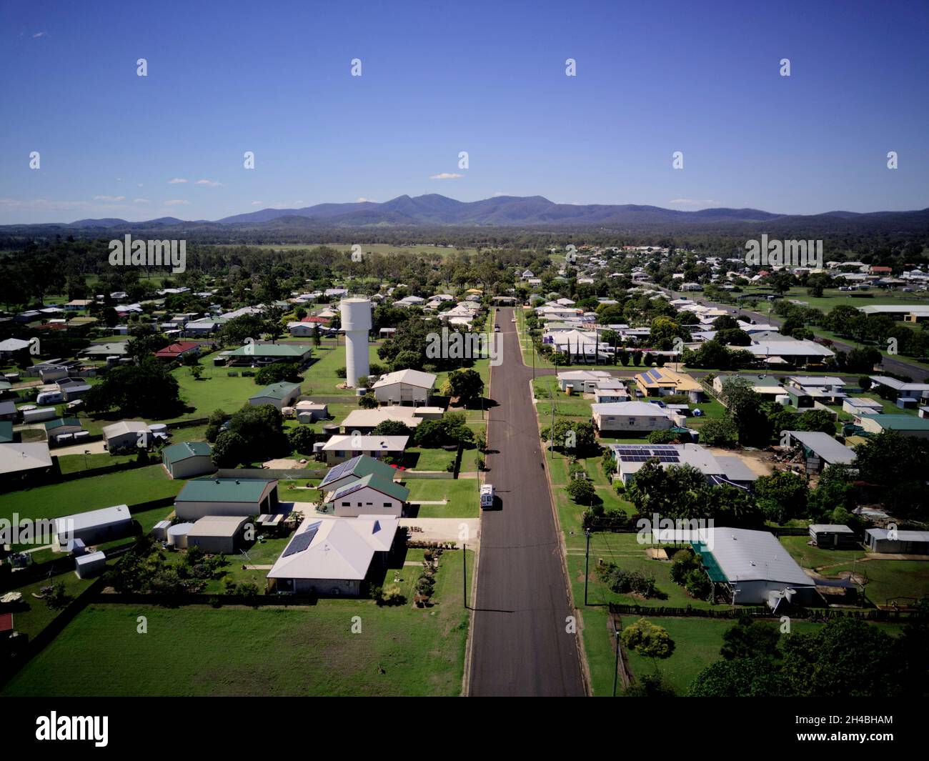 Aerial of Biggenden Queensland Australia with Mount walsh in background ...