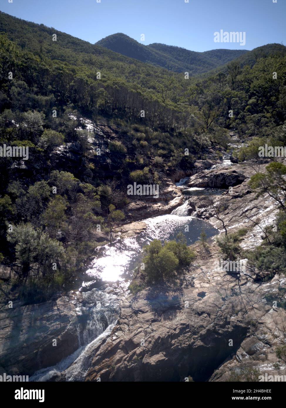 Waterfall creek rock pools, a popular swimming spot in Mt Walsh ...