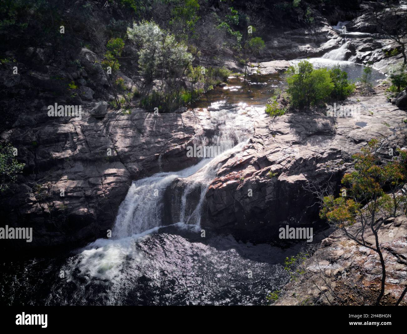 Waterfall creek rock pools, a popular swimming spot in Mt Walsh ...