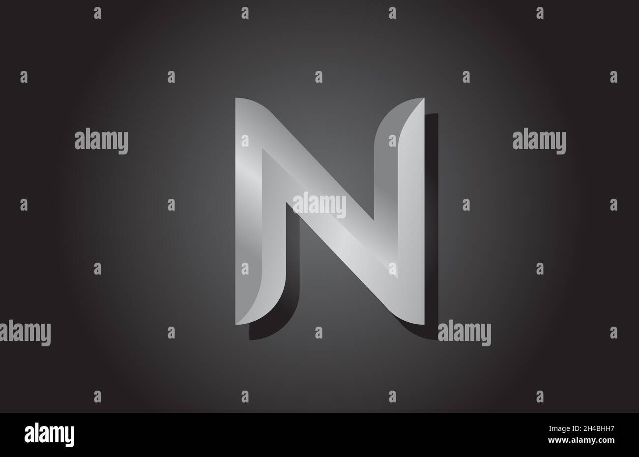 grey N alphabet letter icon logo design. Company template for business ...
