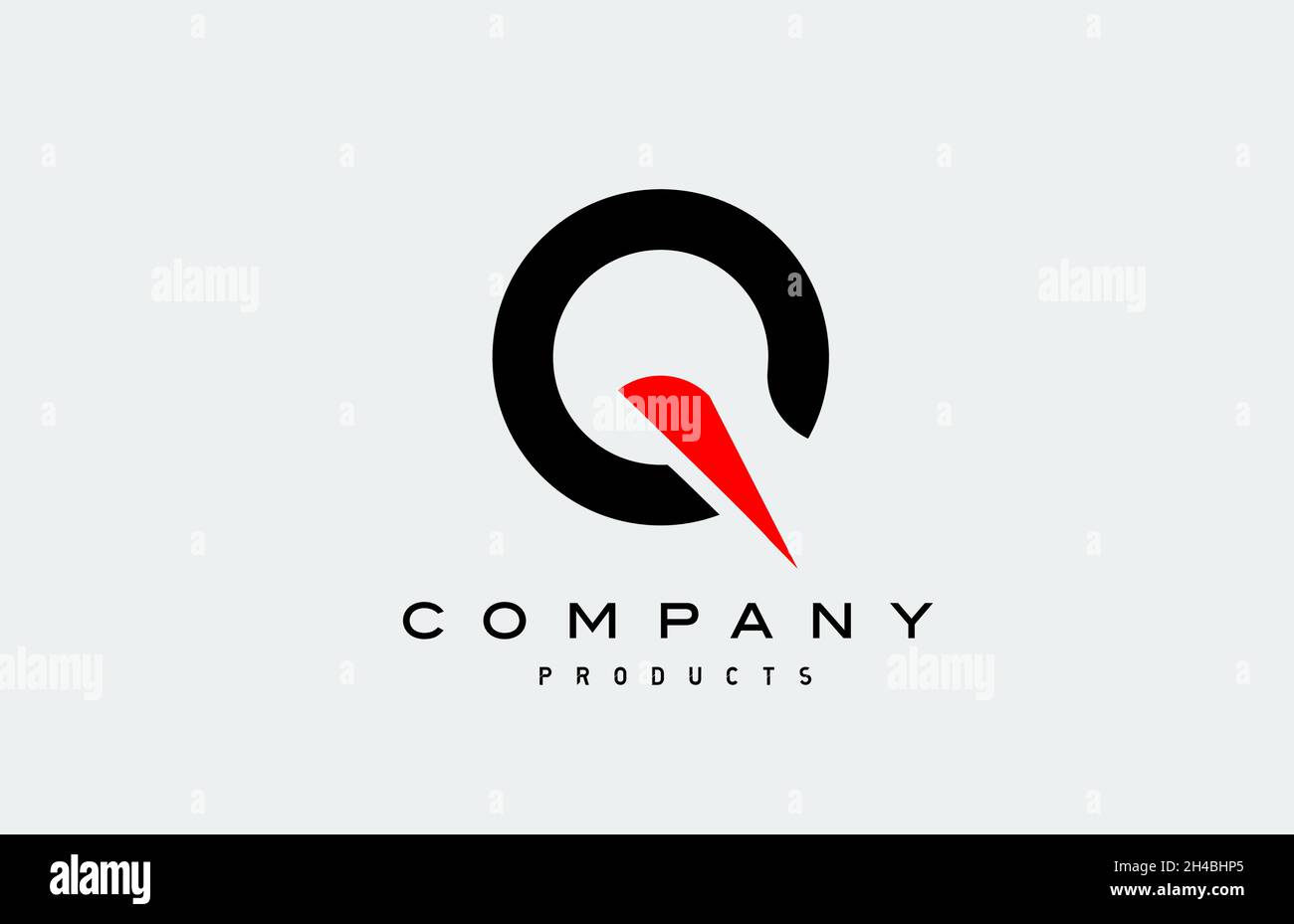 Q red alphabet letter logo icon with black colour. Creative design for ...