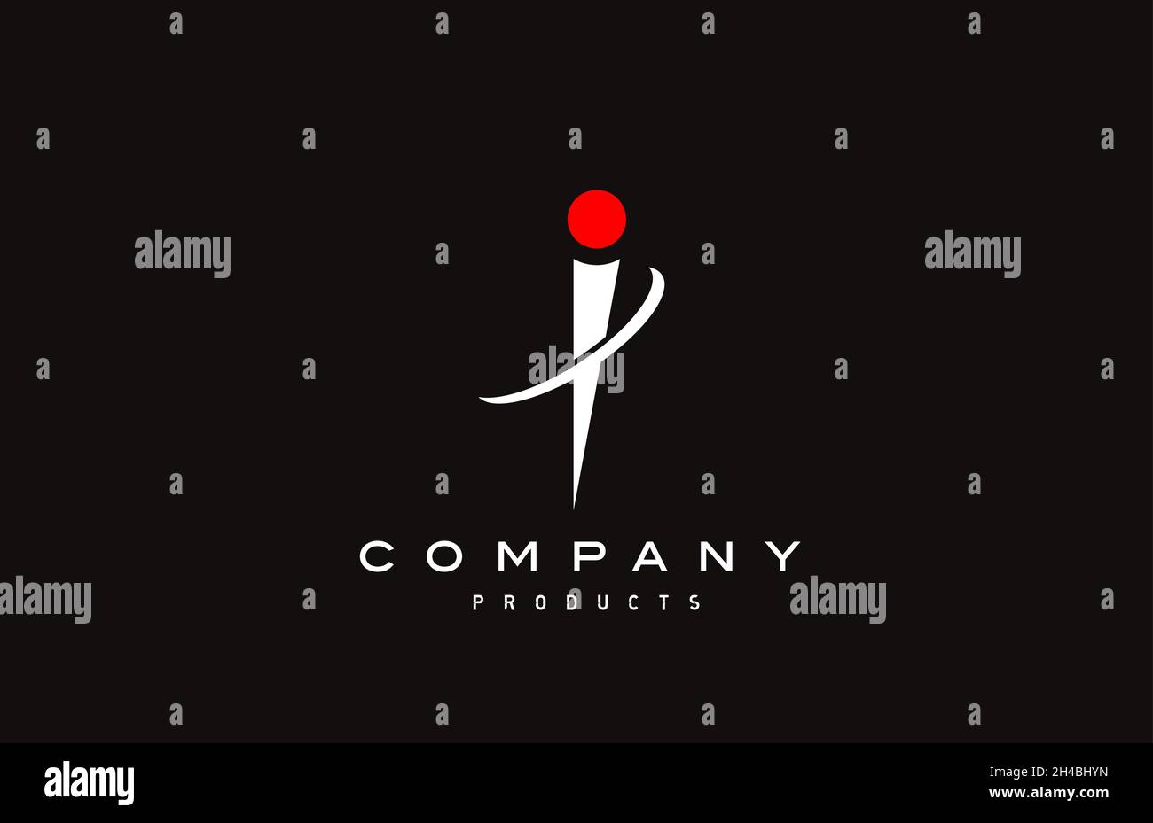 I red alphabet letter logo icon with black colour. Creative design for ...