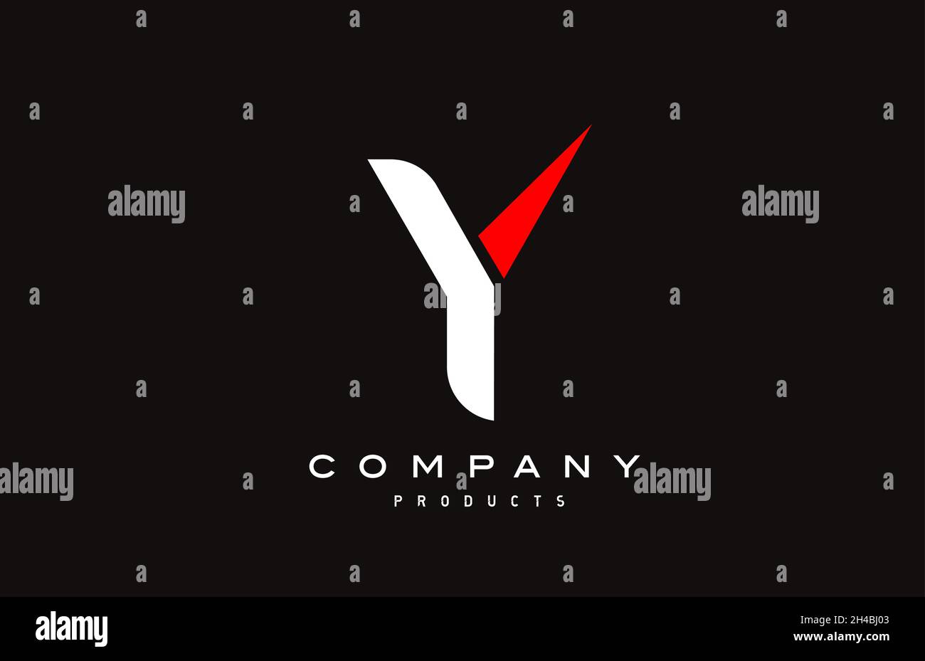 Y red alphabet letter logo icon with black colour. Creative design for ...