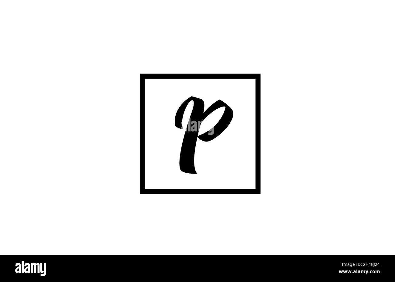 simple black and white P alphabet letter logo icon. Design for business ...