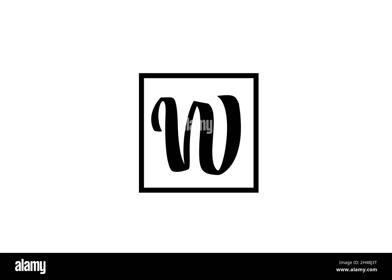 simple black and white W alphabet letter logo icon. Design for business ...