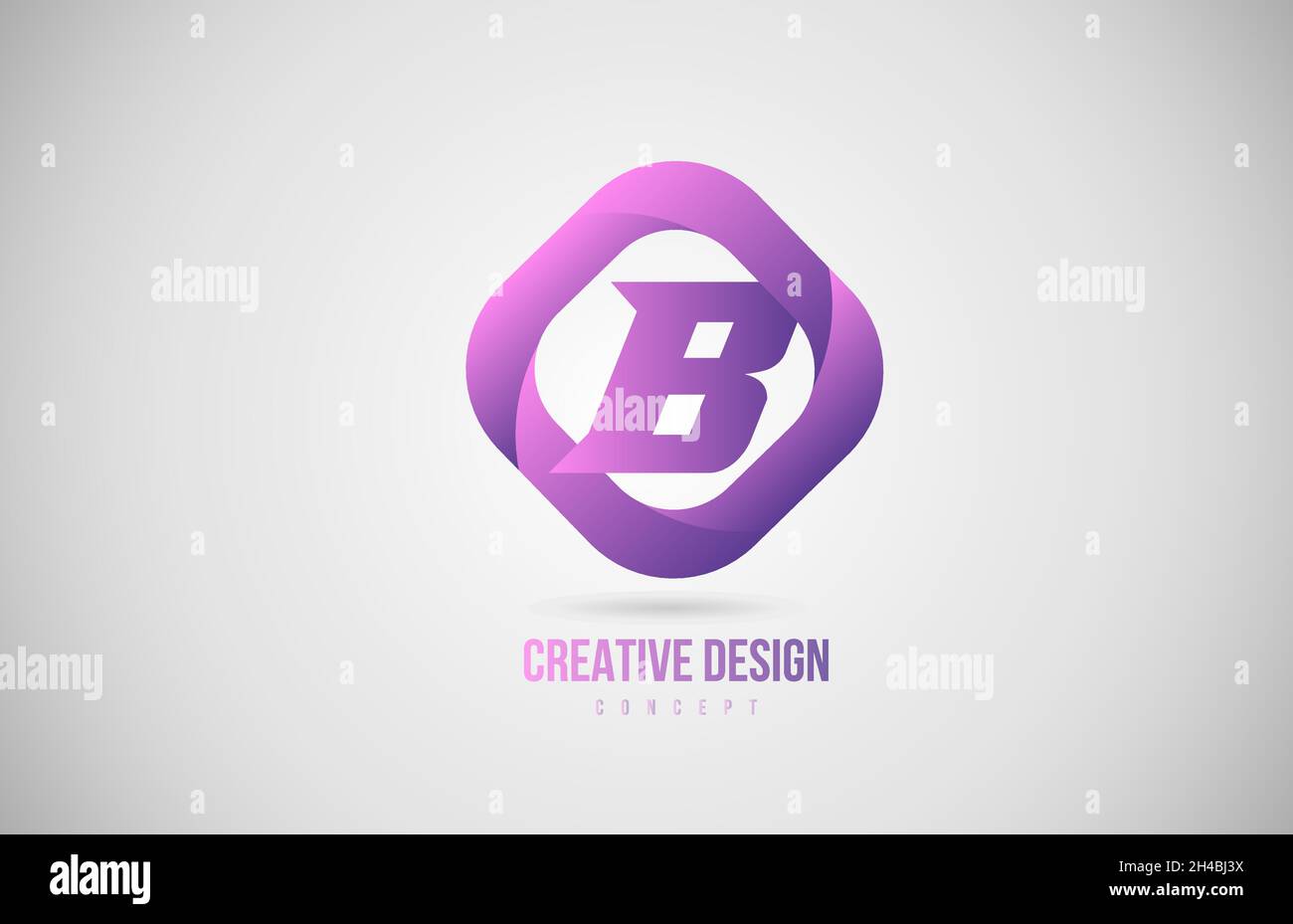 pink B alphabet letter logo icon. Creative design template for company ...