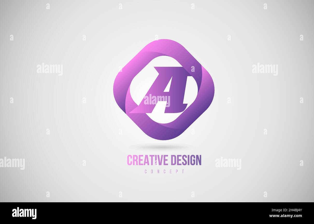 pink A alphabet letter logo icon. Creative design template for company ...