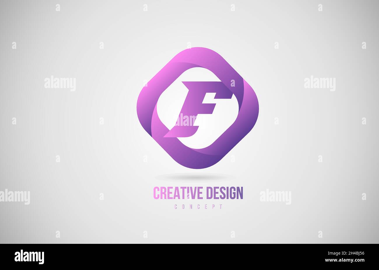 pink F alphabet letter logo icon. Creative design template for company ...