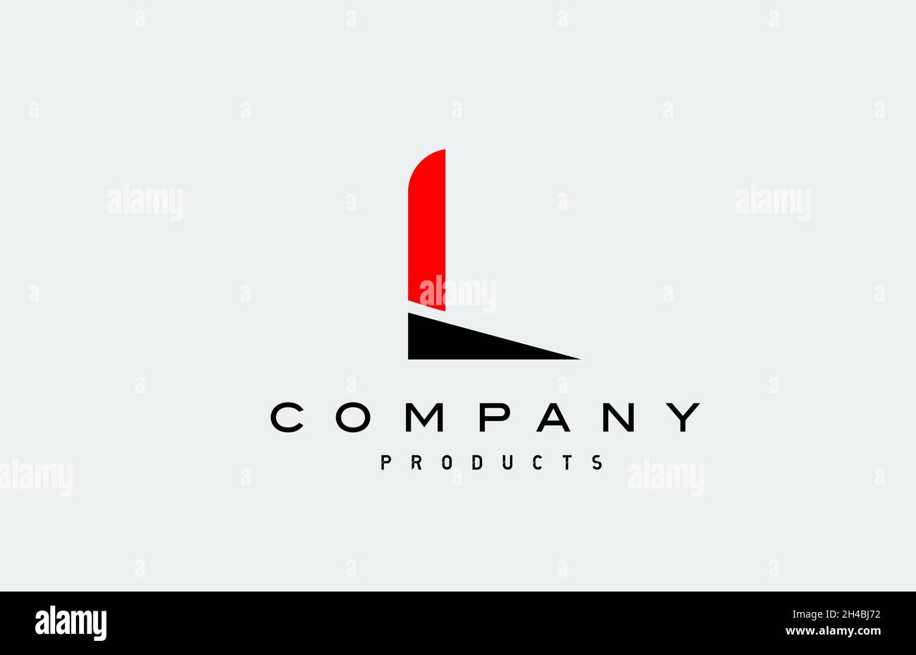 L red alphabet letter logo icon with black colour. Creative design for ...