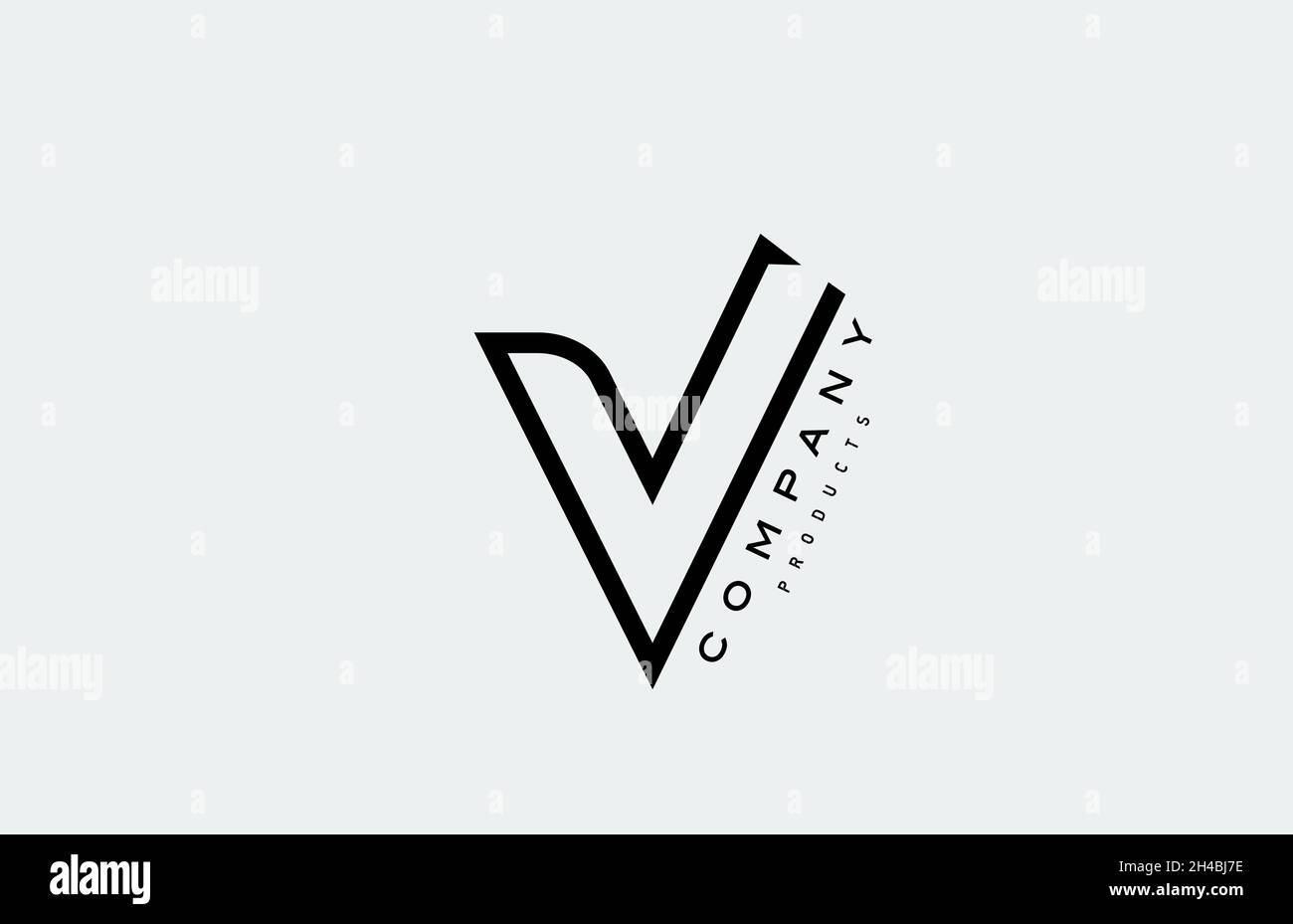 black V alphabet letter logo icon with line. Design for business and ...