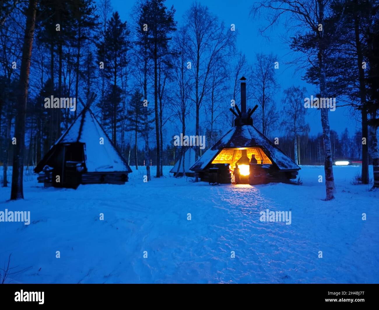Wooden hut trees in forest architecture hi-res stock photography and ...