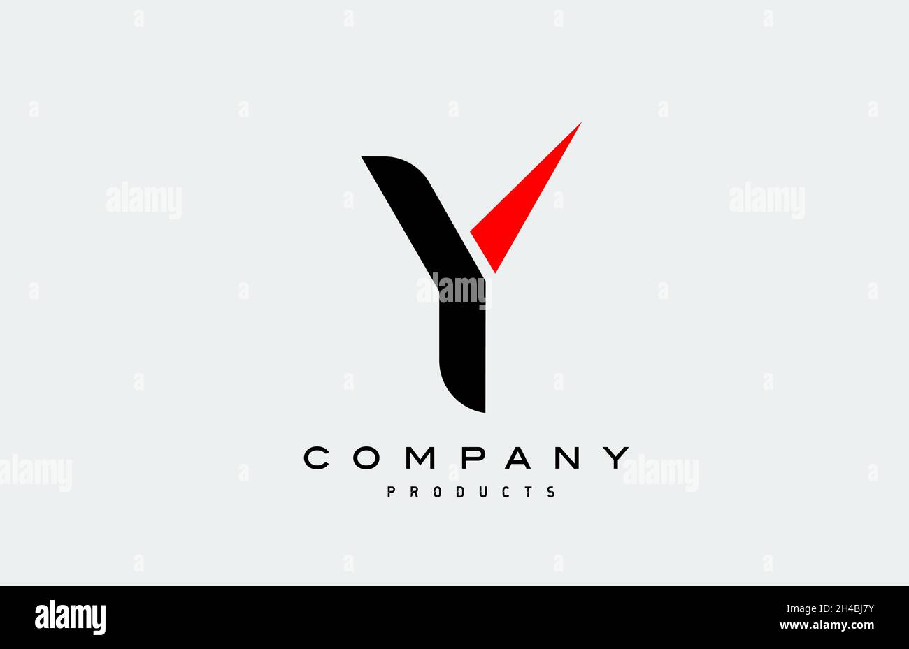 Y red alphabet letter logo icon with black colour. Creative design for ...