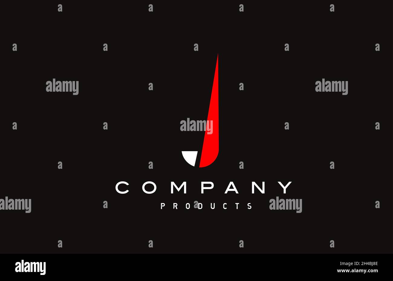 J red alphabet letter logo icon with black colour. Creative design for ...