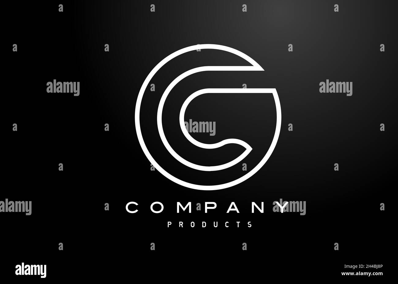 C white alphabet letter logo icon with black colour. Creative design ...