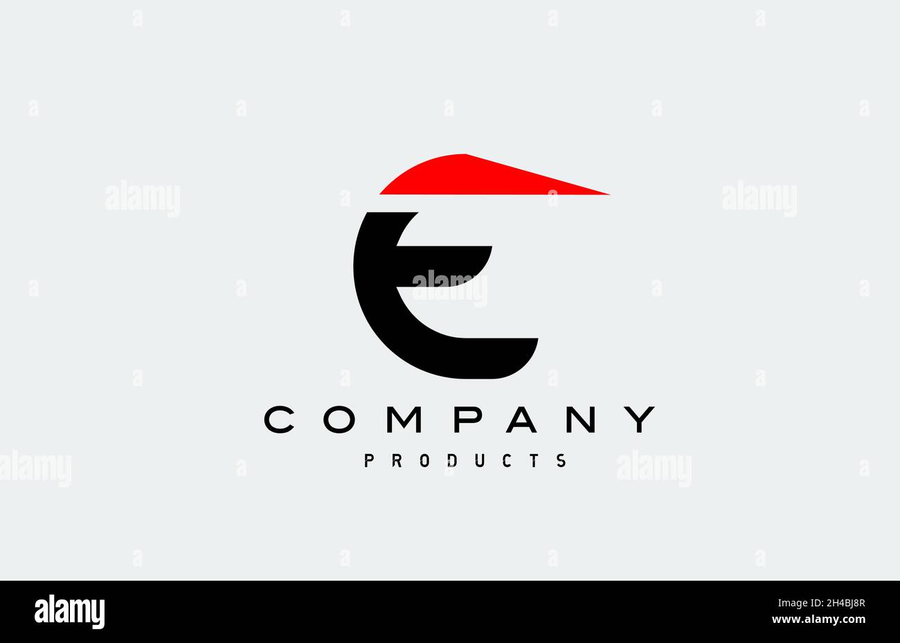 E red alphabet letter logo icon with black colour. Creative design for ...