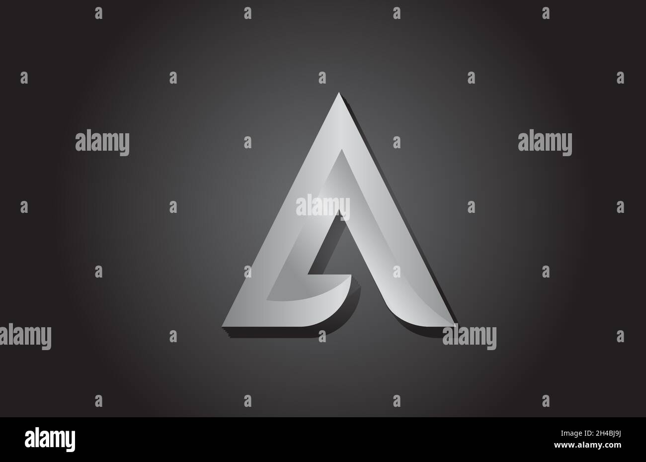 grey A alphabet letter icon logo design. Company template for business ...