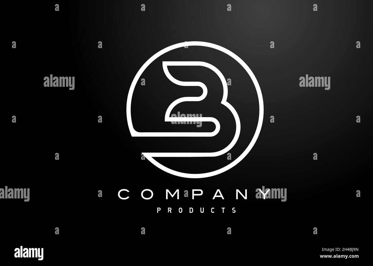 B white alphabet letter logo icon with black colour. Creative design ...