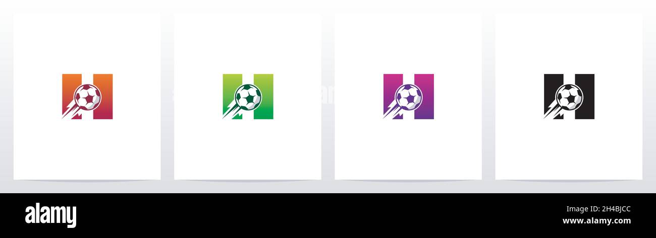 Soccer Ball On Letter Logo Design H Stock Vector Image & Art - Alamy