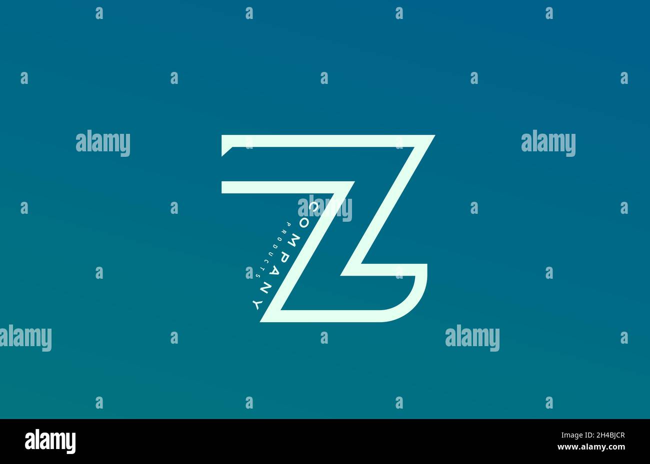 blue white Z alphabet letter logo icon with line. Design for company ...