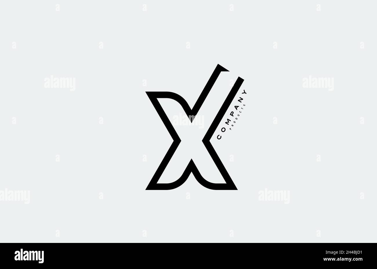 black X alphabet letter logo icon with line. Design for business and ...