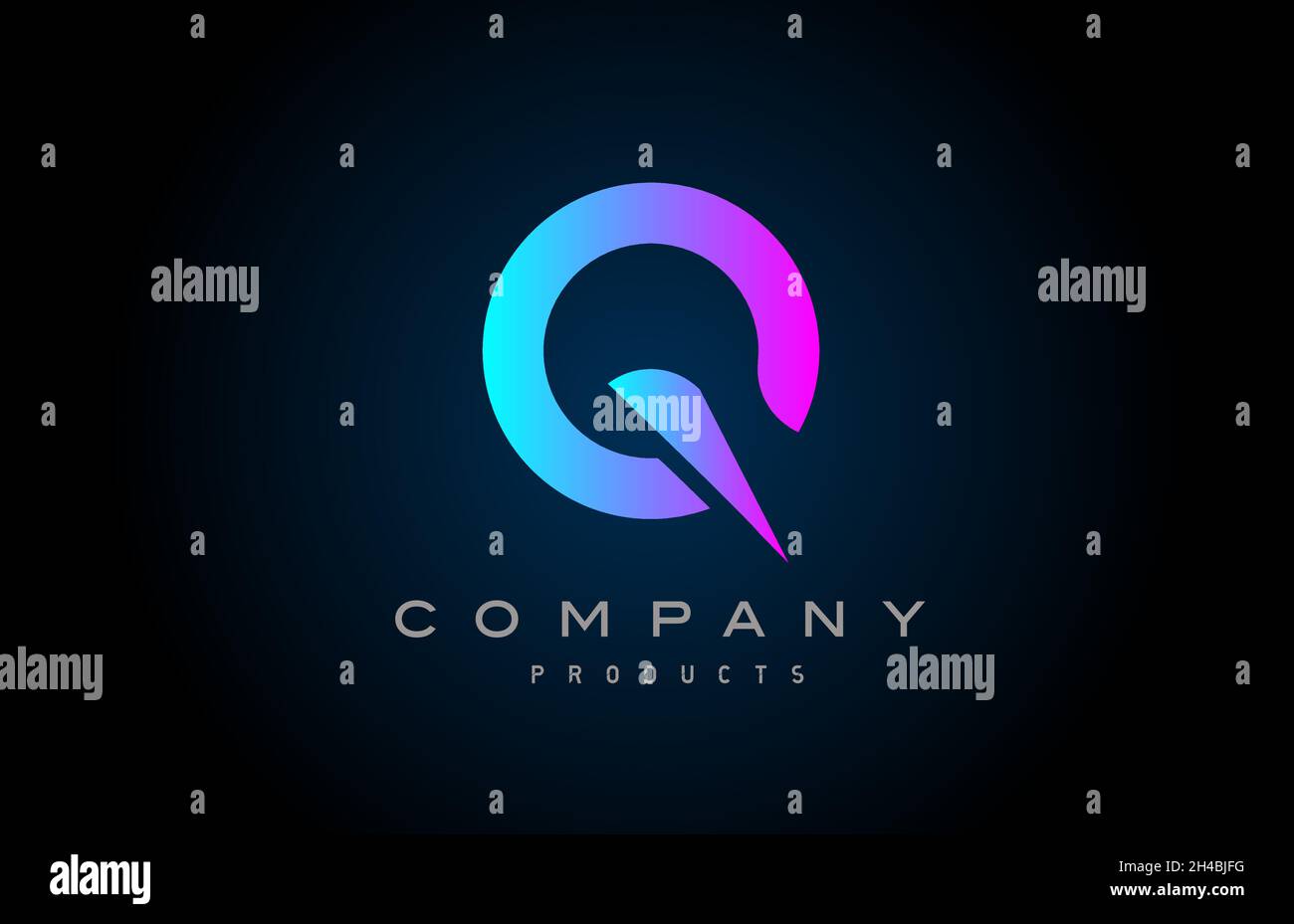 pink Q alphabet letter logo icon. Design for business and company Stock ...