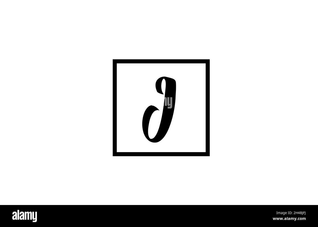 simple black and white J alphabet letter logo icon. Design for business ...
