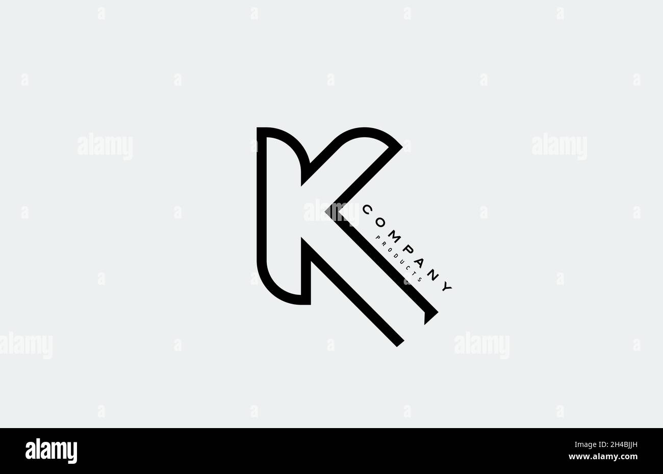 black K alphabet letter logo icon with line. Design for business and ...