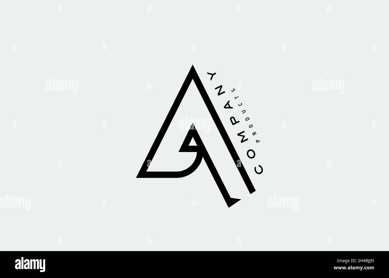 black A alphabet letter logo icon with line. Design for business and ...