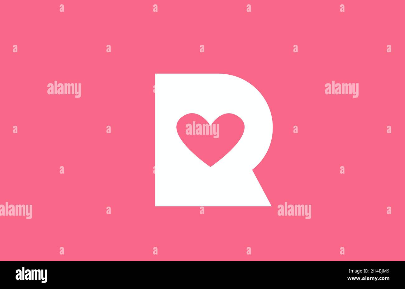 Alphabet R And B In Heart