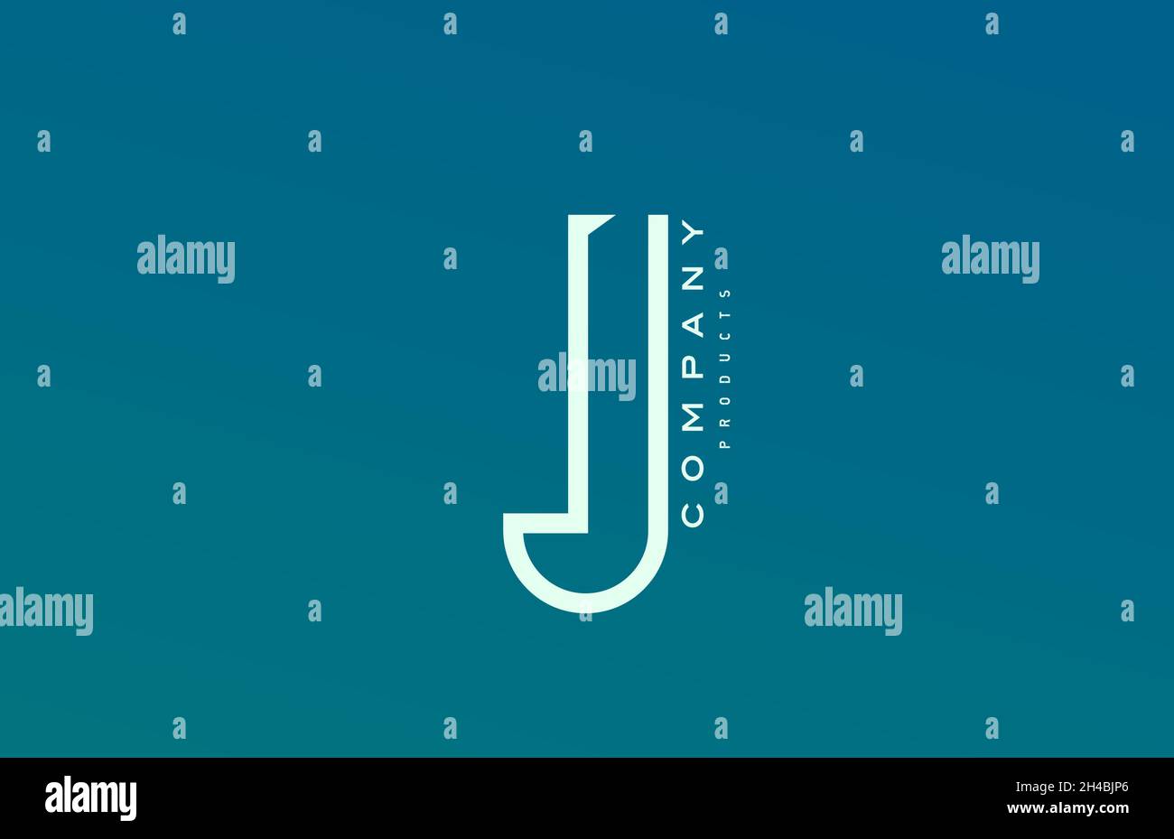blue white J alphabet letter logo icon with line. Design for company ...