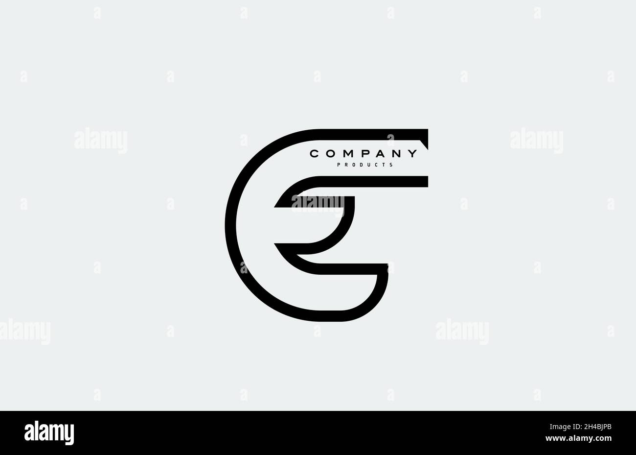 black E alphabet letter logo icon with line. Design for business and ...