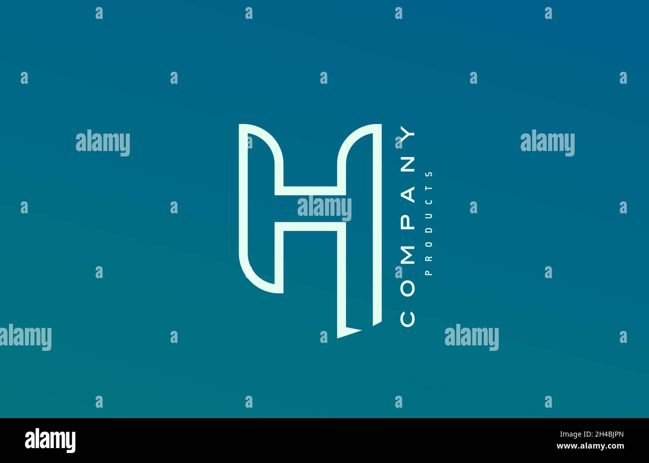 blue white H alphabet letter logo icon with line. Design for company ...