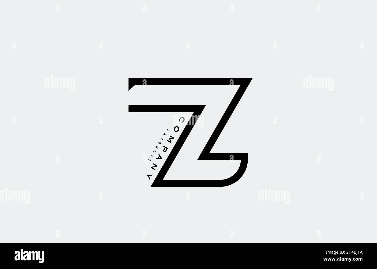 black Z alphabet letter logo icon with line. Design for business and ...