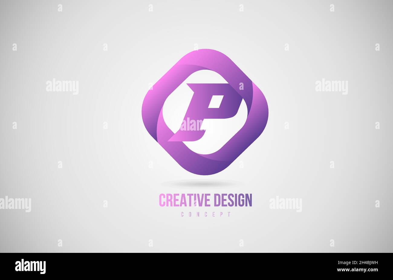 pink P alphabet letter logo icon. Creative design template for company ...
