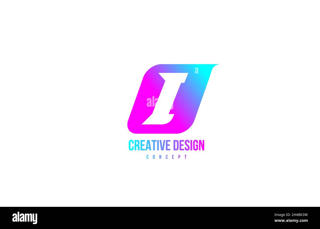 pink I alphabet letter logo icon. Design for business and company Stock ...