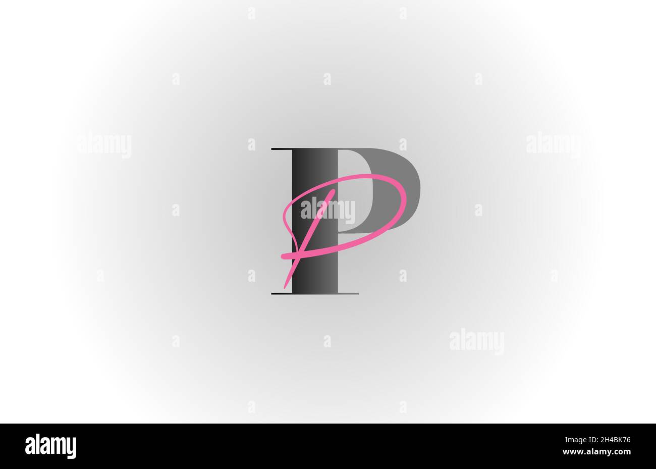 grey pink P alphabet letter logo icon. Creative design for business and ...