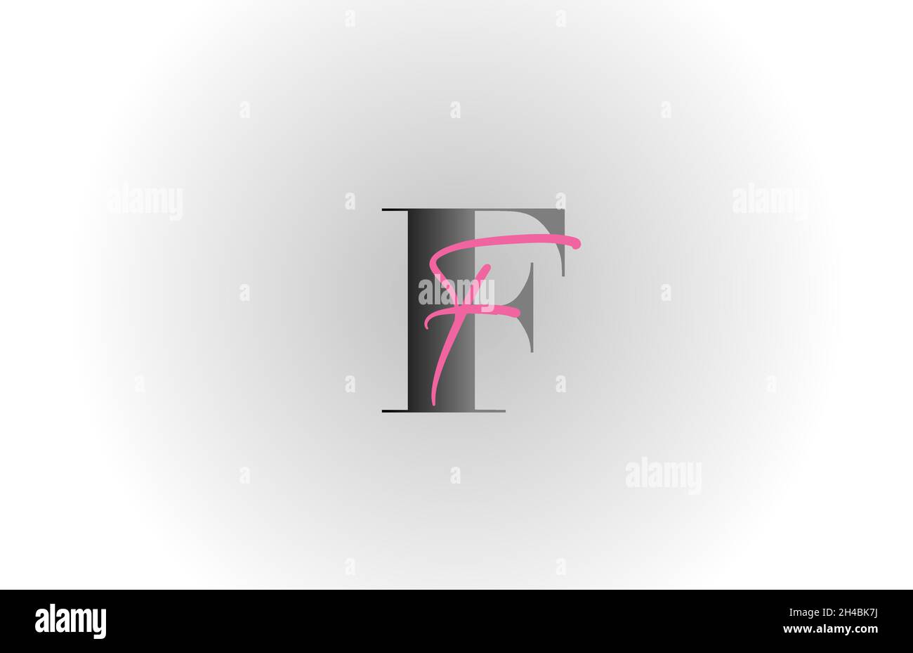 grey pink F alphabet letter logo icon. Creative design for business and ...