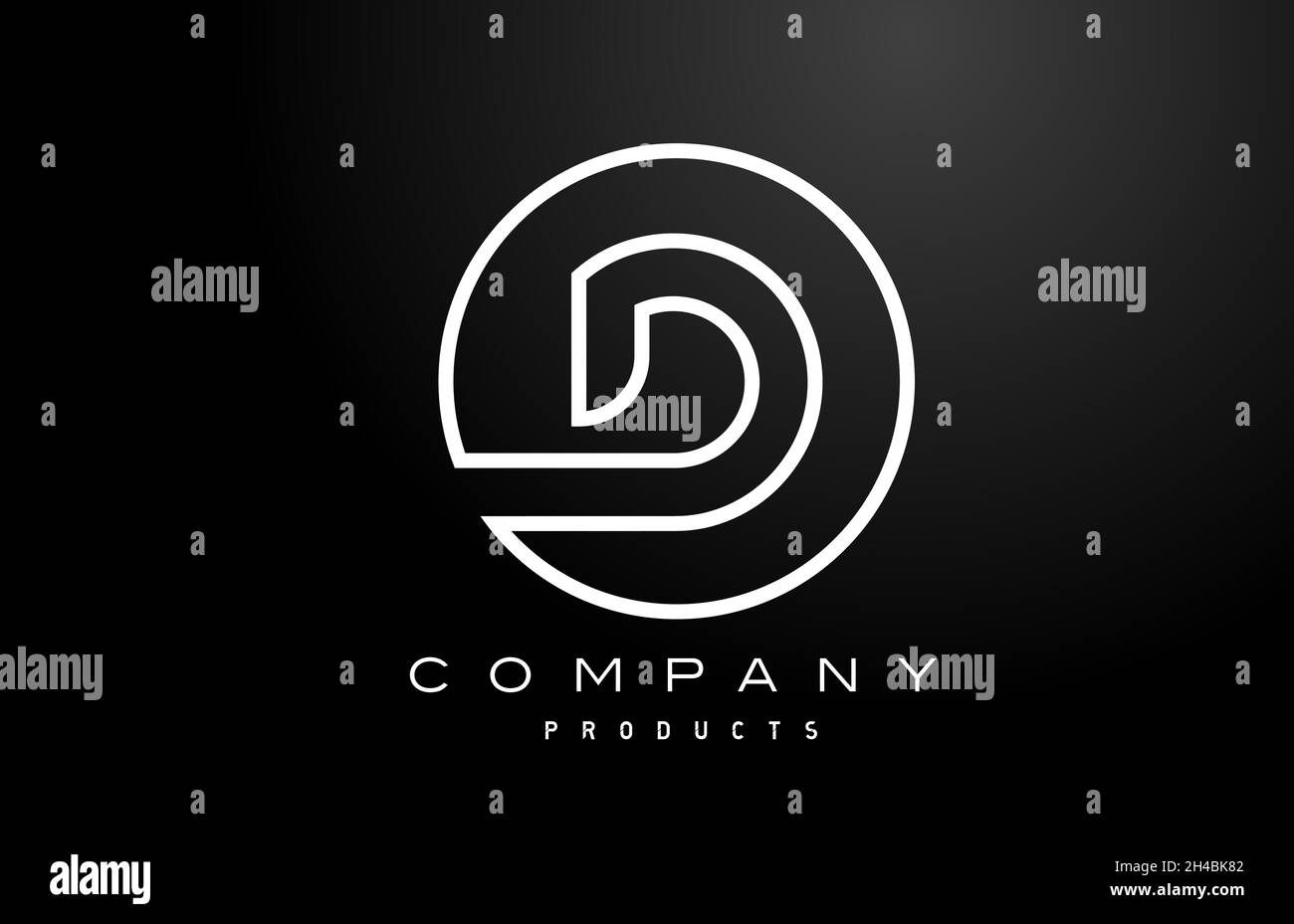 D white alphabet letter logo icon with black colour. Creative design ...