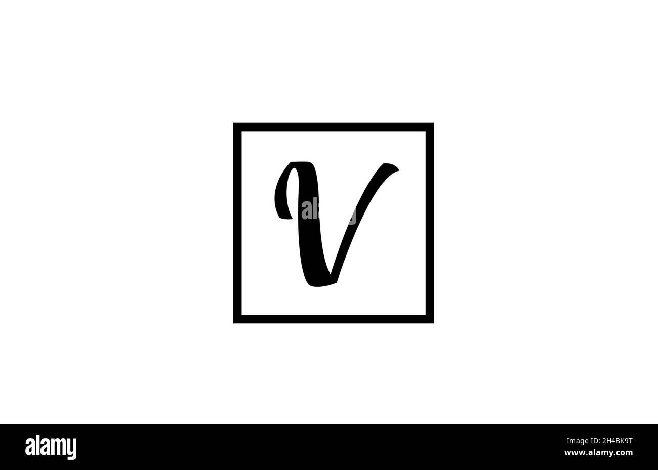 simple black and white V alphabet letter logo icon. Design for business ...