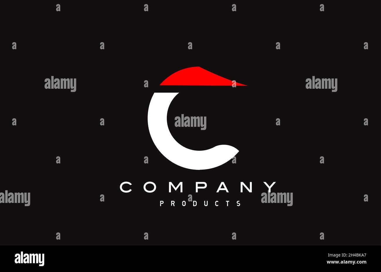 C red alphabet letter logo icon with black colour. Creative design for ...