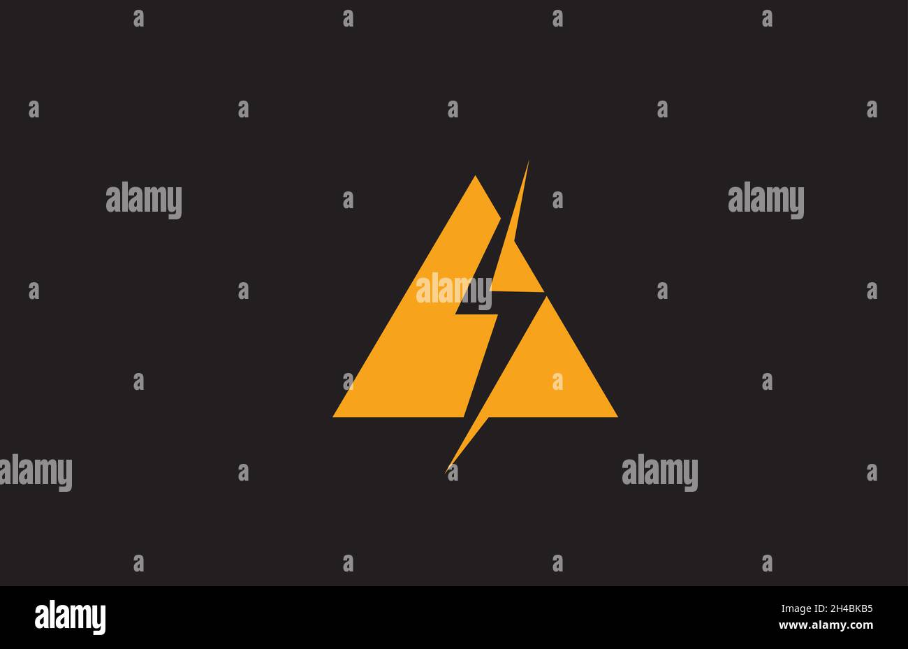 A yellow black alphabet letter logo icon. Electric lightning design for ...