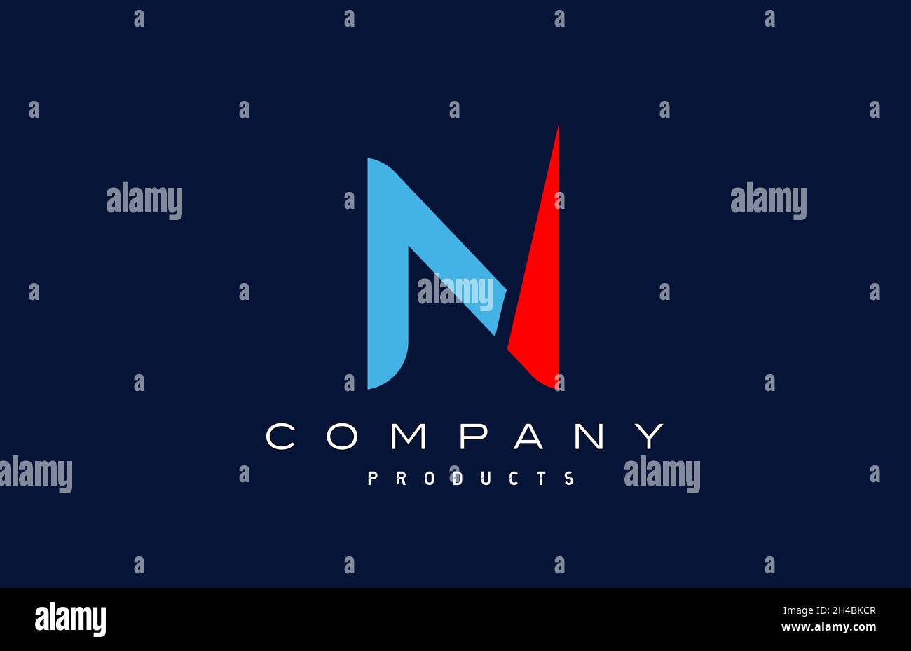 blue red N alphabet letter logo icon. Design for business and company ...