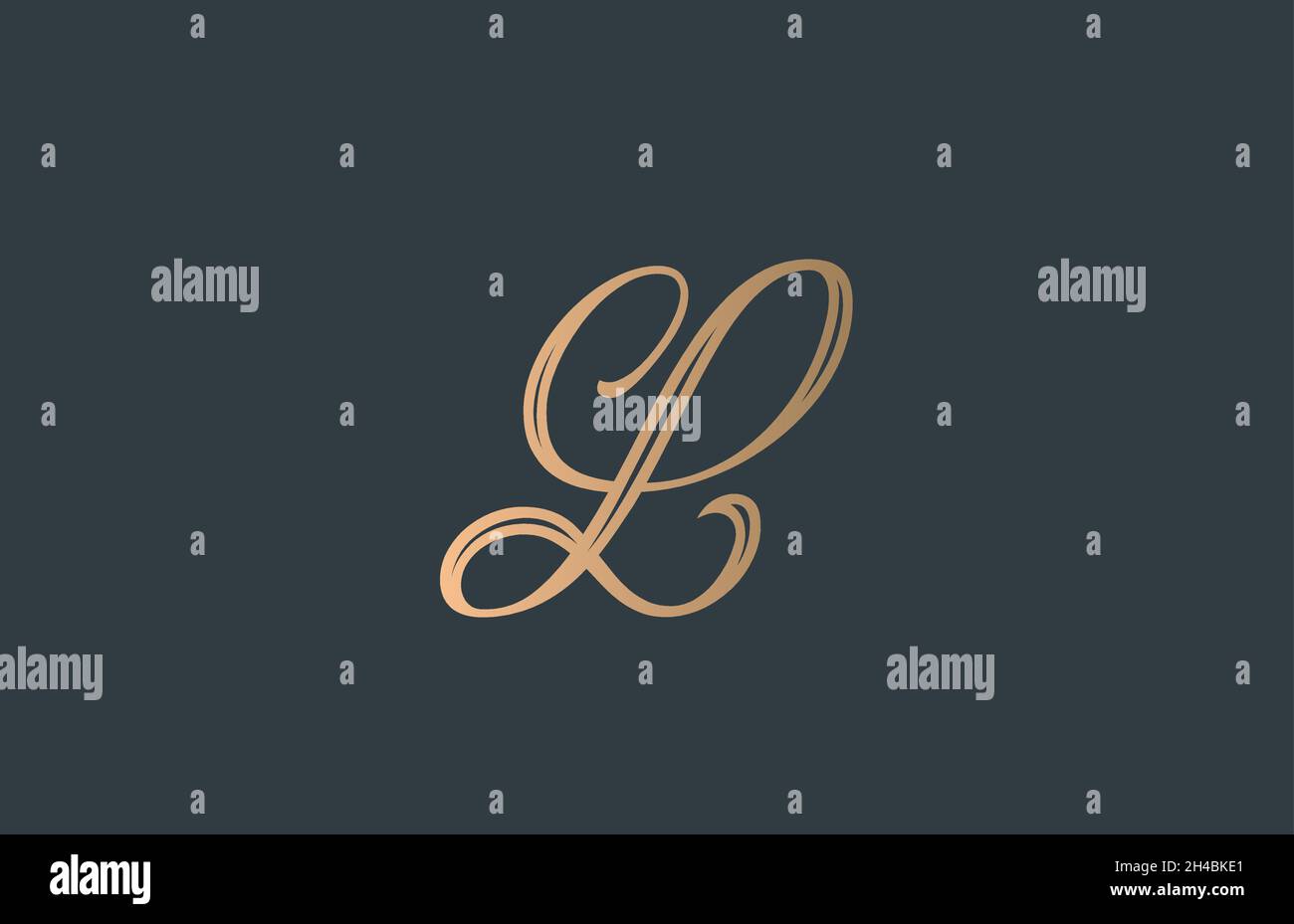 yellow green calligraphy L alphabet letter logo icon. Handwritten ...