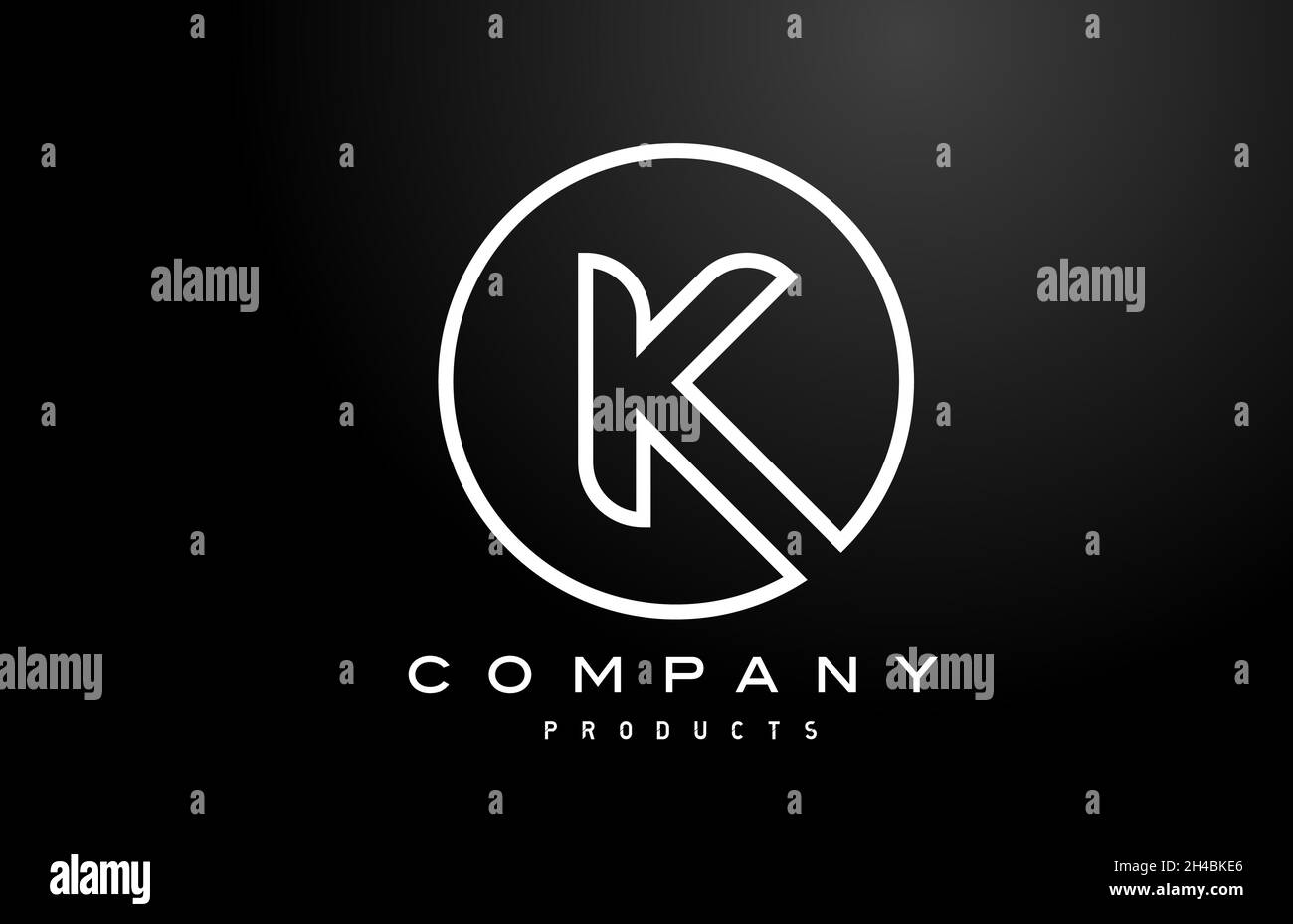 K white alphabet letter logo icon with black colour. Creative design ...