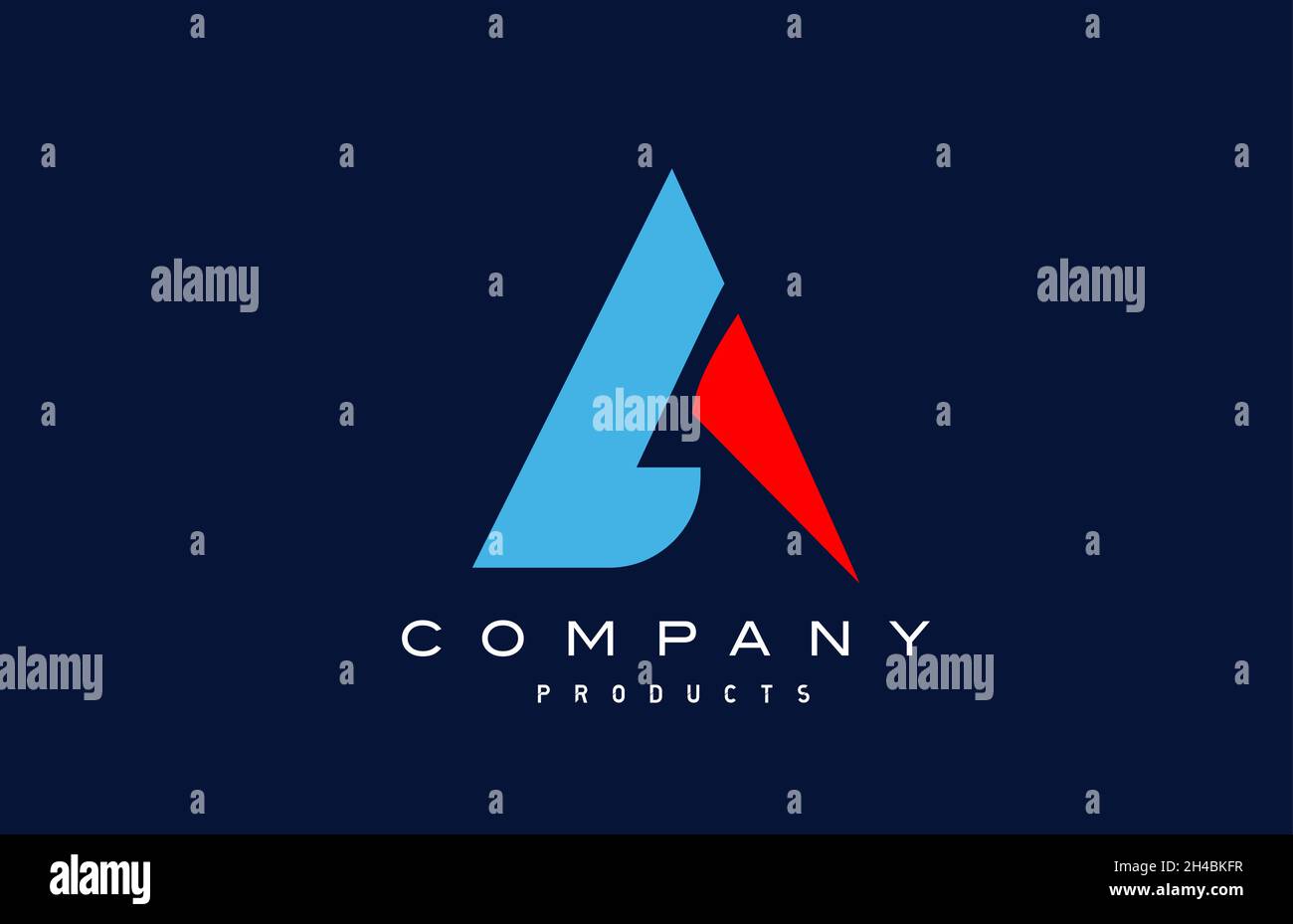 blue red A alphabet letter logo icon. Design for business and company ...
