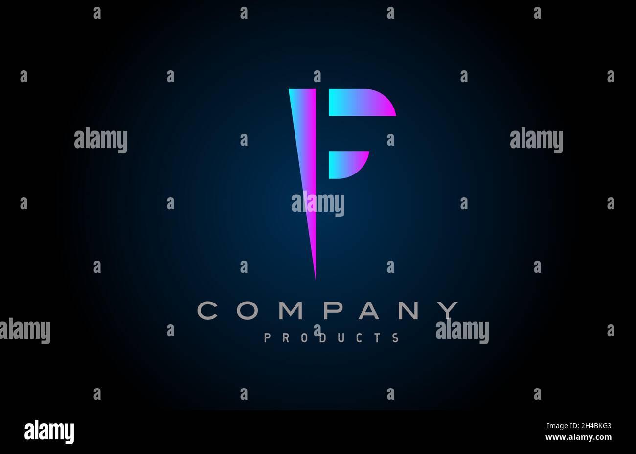 pink F alphabet letter logo icon. Design for business and company Stock ...