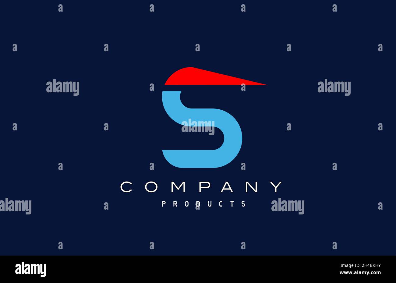 blue red S alphabet letter logo icon. Design for business and company ...